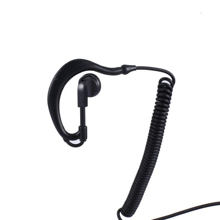 LESHP In-line 3.5mm Single Ear Curve Earhook Earphone Spiral Wired ...