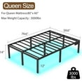 Bed Frame Platform Bed Frame Size with Lights 14" Bed Frame Lights with ...