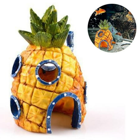 Spongebob Pineapple House Fish Tank Swings Aquarium Accessories Model ...
