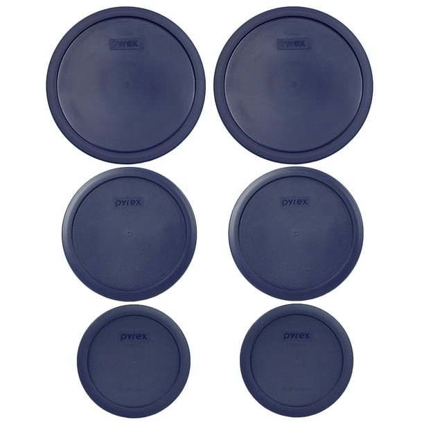 Pyrex (2) 7403-PC, (2) 7402-PC, and (2) 7201-PC Blue Plastic Storage ...