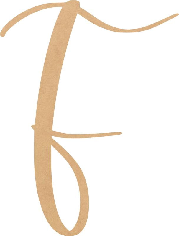 Unfinished Script Wood 5'' Tall Nicholia Letters Alphabet F, Paintable ...