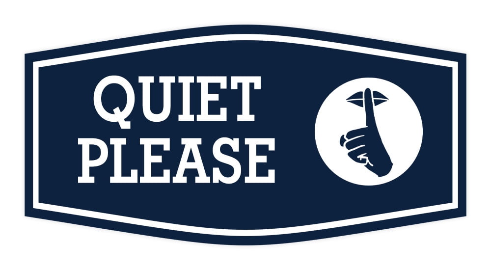 Signs ByLITA Fancy Quiet Please Sign (Navy Blue / White) - Large - Walmart.com
