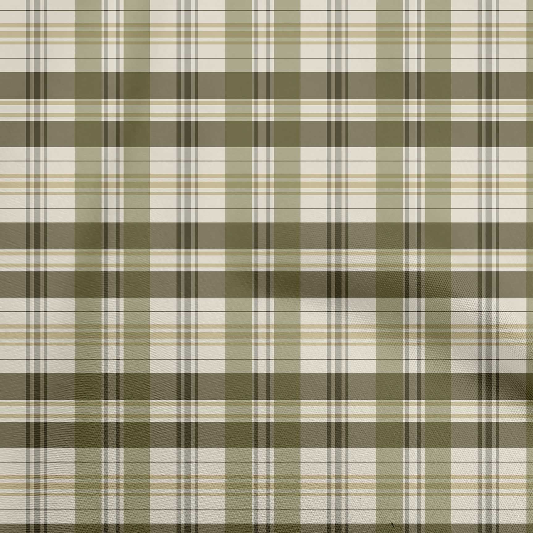 oneOone Cotton Silk Olive Green Fabric Check Quilting Supplies Print ...