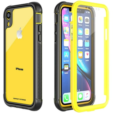 iPhone XR Clear Case, Ultra Protective Case with Built-in Clear Screen ...