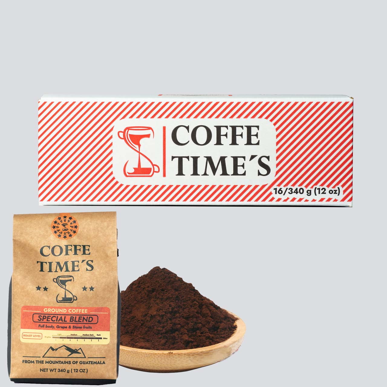 Coffe Times, Ground Coffee Packets, Special Blend, Medium Roast, Full ...