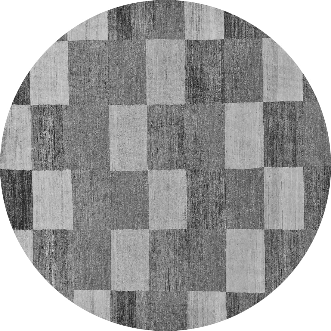 Ahgly Company Indoor Round Checkered Gray Modern Area Rugs, 8' Round ...