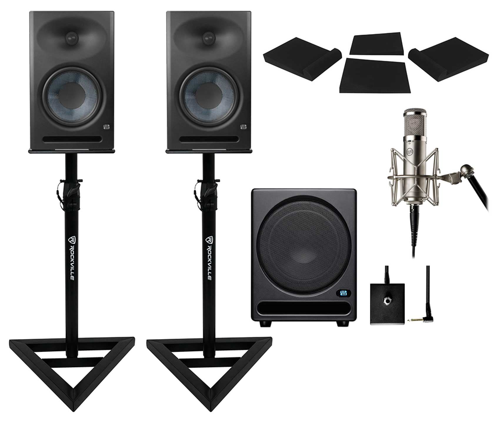 (2) Presonus Eris E8 XT 8" Powered Studio Monitors+10" Subwoofer+Warm ...