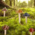 8Pcs Ceramic Garden Mushrooms Figurine Decorative Plants Stakes ...