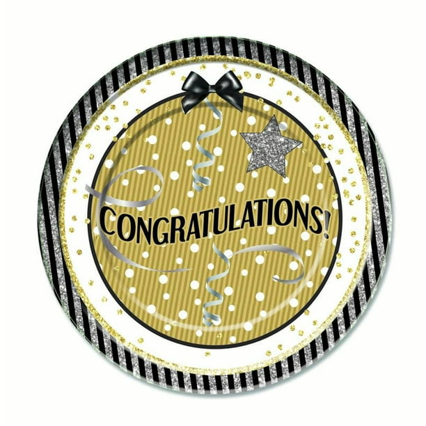 Congratulations 9" Plate (8 Count) - Walmart.com