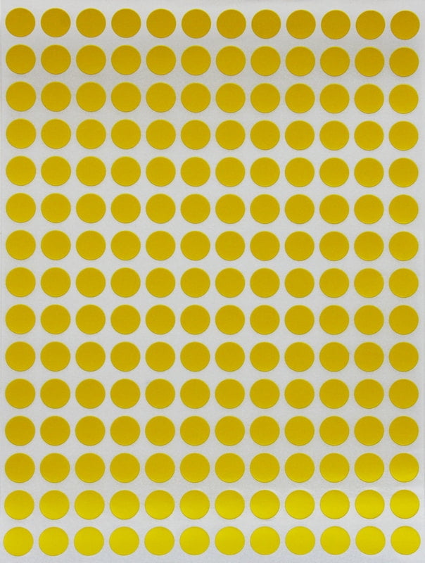 Colored dot stickers ¼” inch 8mm Sticker Dot in Yellow, 900 Pack by ...