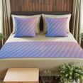 Queen Size Purple Gradient Bed Runner Set 83 x 20 inch Simple Line ...