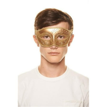 Gold Plastic Masquerade Mask with Glitter | Walmart Canada