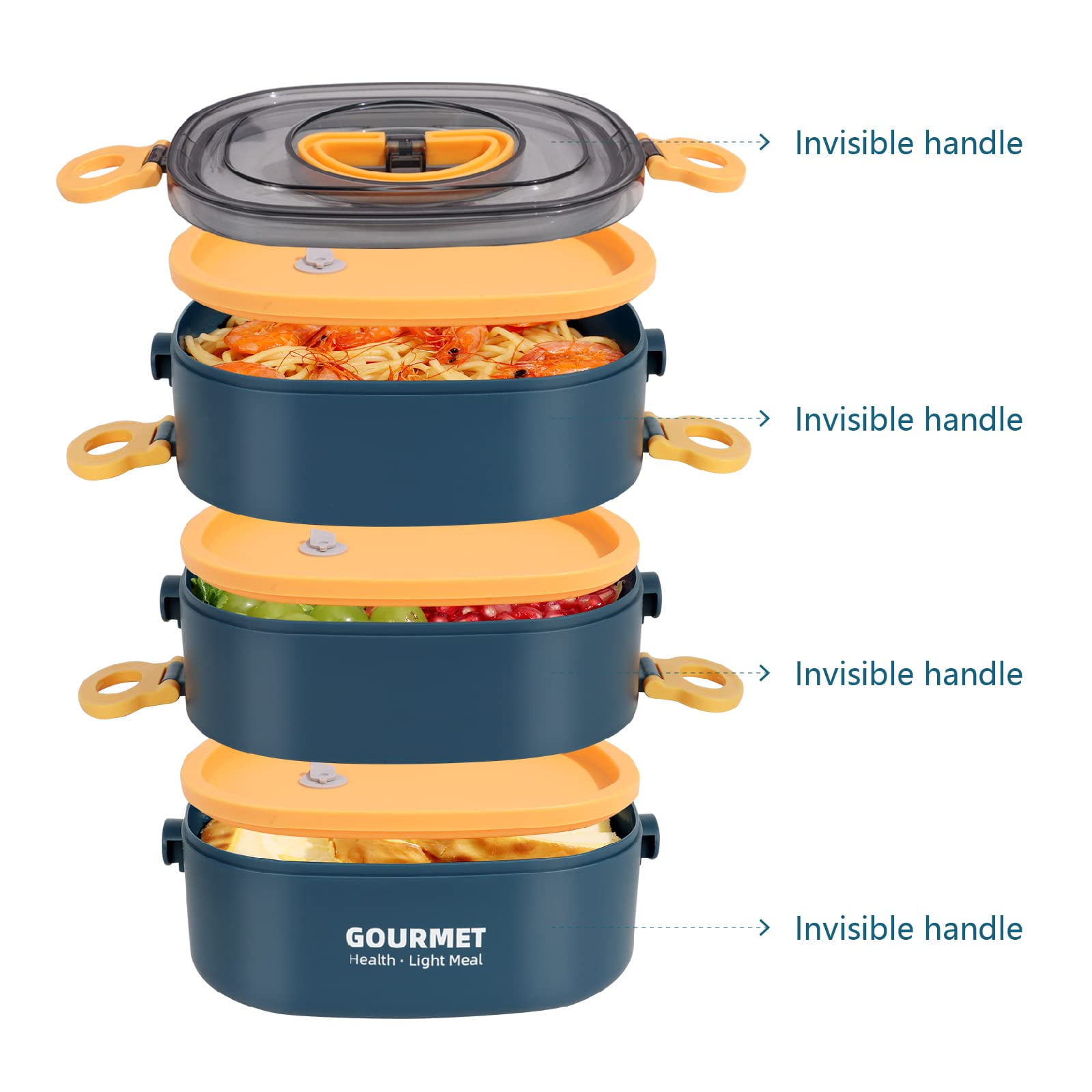 Buy 3-Tier Stacking Bento Box Adult Kids Lunch Box Stackable Containers Included , Leak-Proof ...