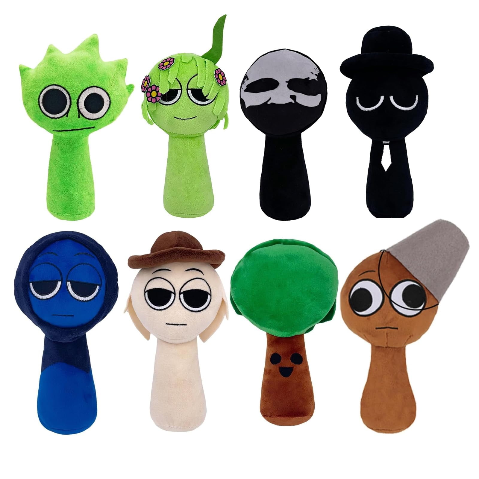 Juego de 8 piezas de peluche Sprunki Sprunky Wenda and Grey, 25 cm ...