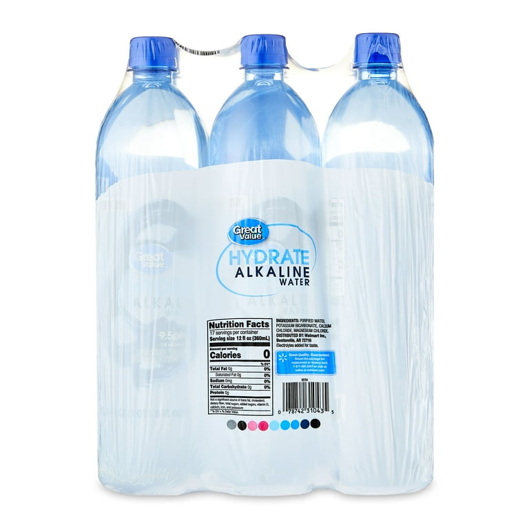 Great Value Hydrate Alkaline Water, Fl Oz, 15 Count, 55% OFF