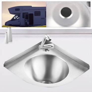 TOOL1SHOoo Small Drain Mobile RV Caravan Kitchen Sink with Cover, 304 ...