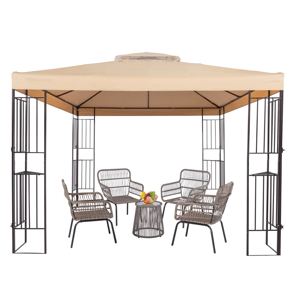 Hassch Outdoor Patio Sets, Garden Canopy Shelter with Removable Mesh ...