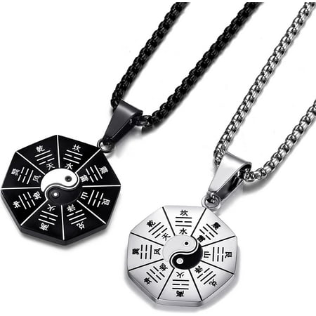 Yin Yang Trigram Pendant Necklace for Men Amulet Jewelry for Boys 24 ...