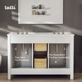 "Totti Artemis 48"" Transitional Double Sink Bathroom Vanity, White ...