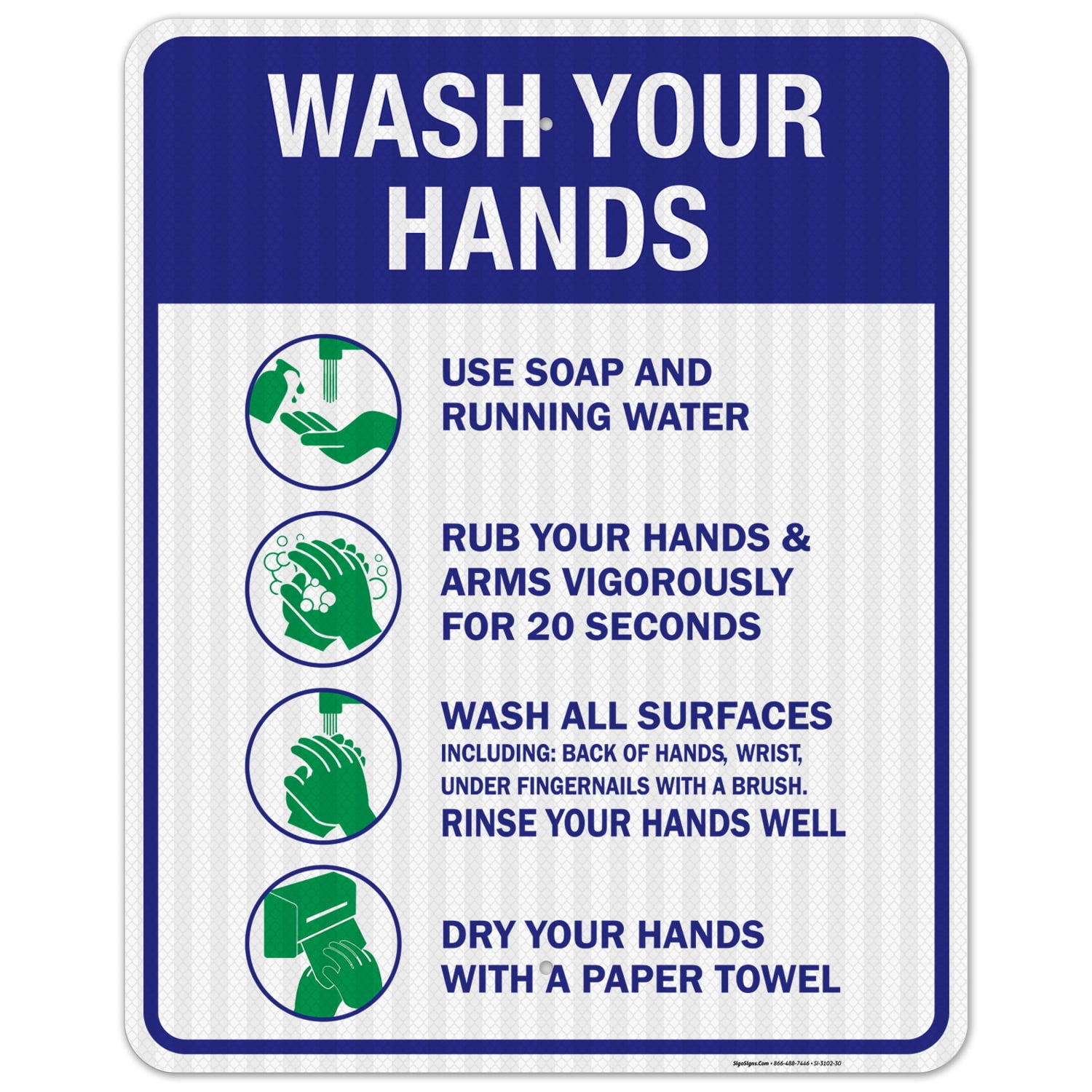 Hand Washing Sign, Hand Washing Instruction Sign, - Walmart.com