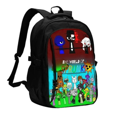 Sprunki Incredibox USB Backpack 17 IN Laptop Bags Bookbags Travel ...