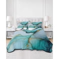 Marble Texture Quilts Bedding Set Twin Size Sage Green Gold Abstract ...