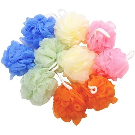 Mesh Loofah Sponges, 10-Pack Small Loofahs for Kids Colorful Sponges ...
