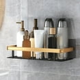 CCWADH Shower Caddy Shelf Organizer Rack, Self Adhesive Gold Bathroom ...