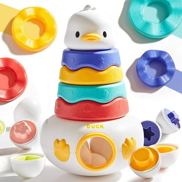 3-in-1 Baby Toys 12-18 Months, Stacking Ring Toys for Toddlers 1-3, 6 ...