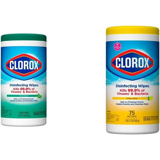 Clorox Toallitas Desinfectantes aroma Fresco bote 75 Unidades Sin Cloro ...