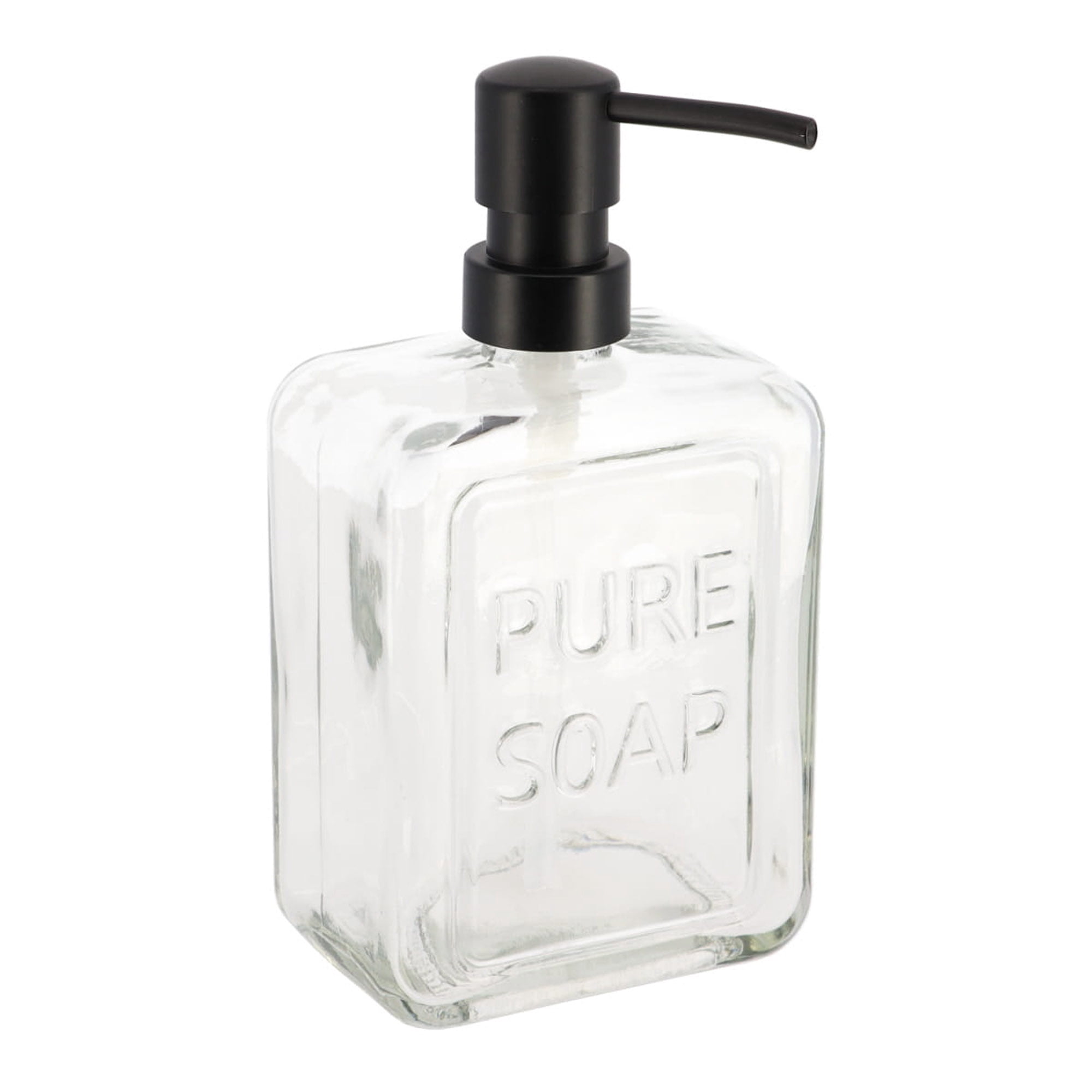 Clear Glass Soap Dispenser PURE SOAP 18 FL OZ - Walmart.com