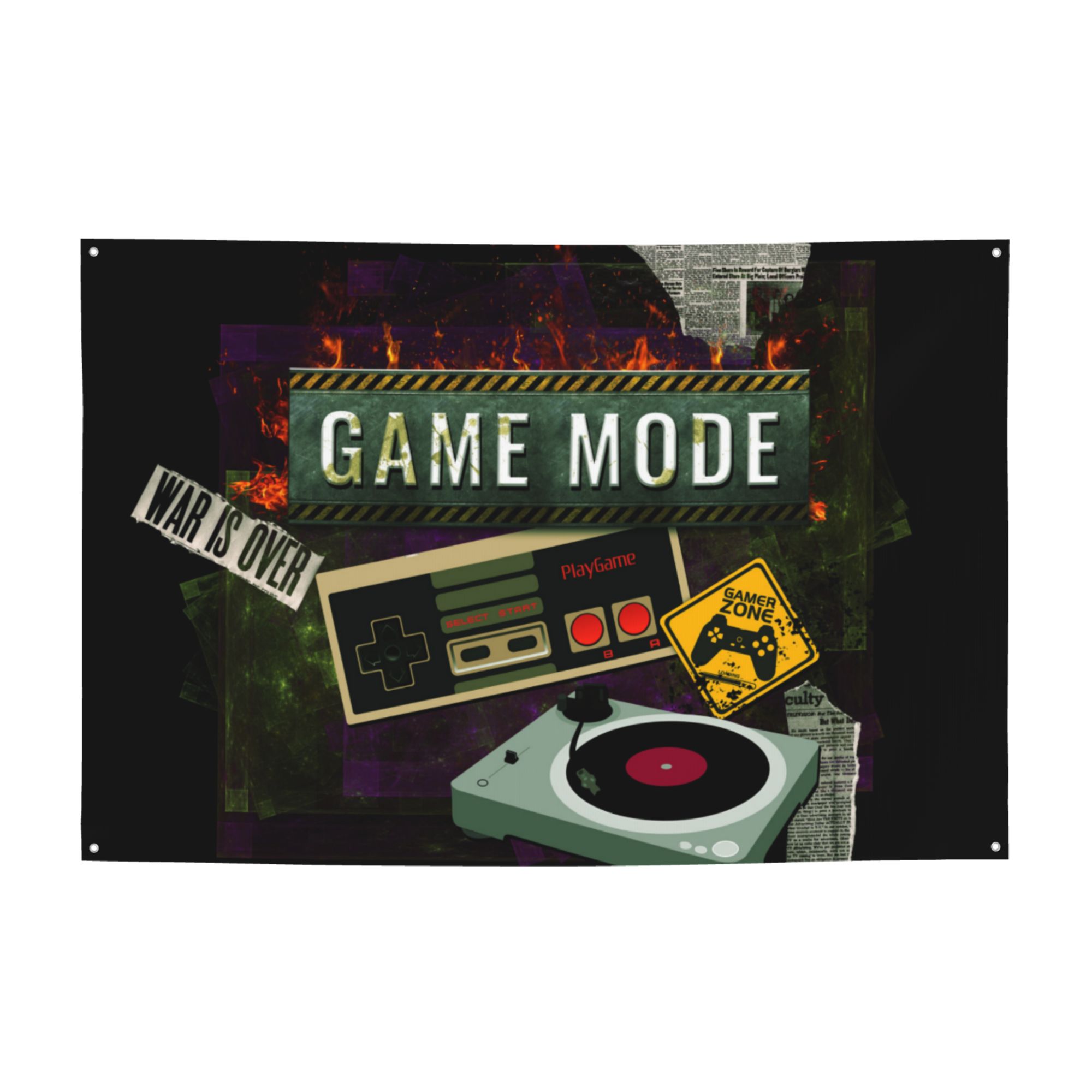 Game Mode Gaming Gamepad Sign Banner, Gamer Zone Hanging Banners ...