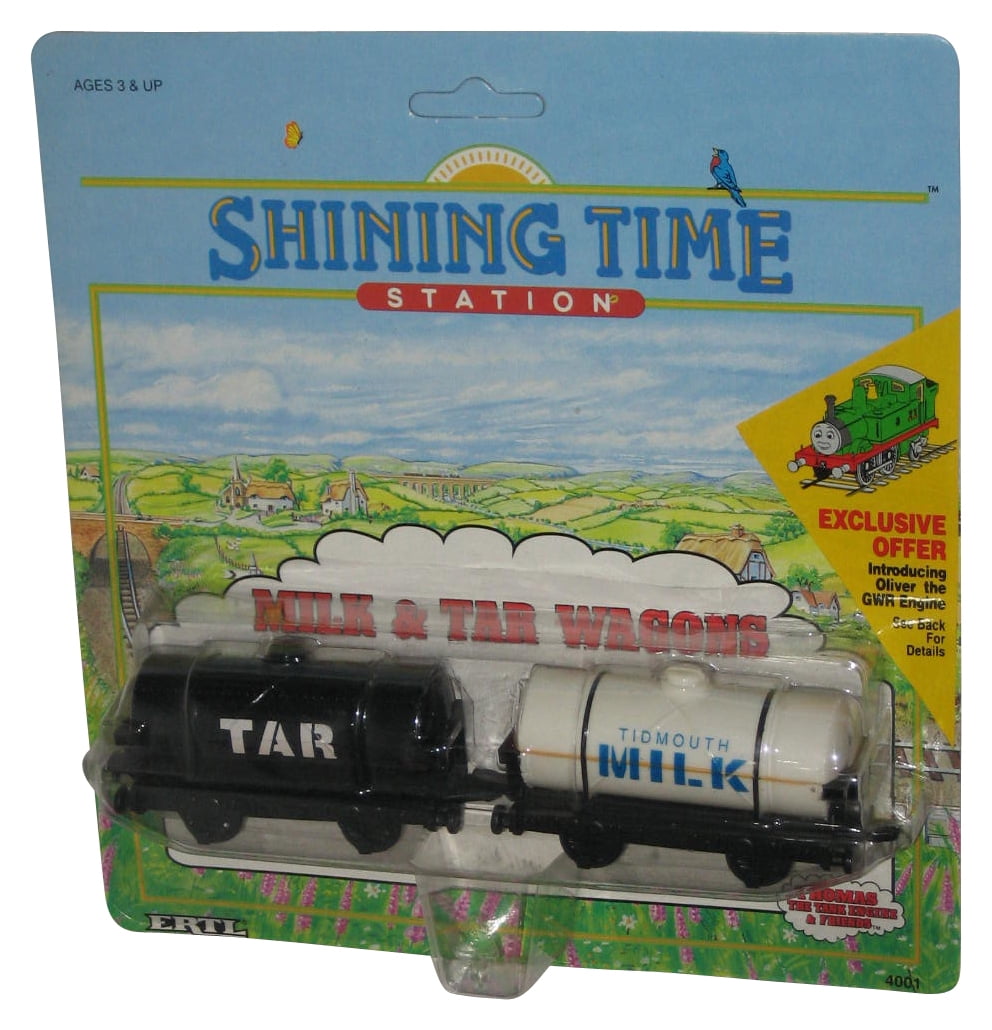 Vintage Thomas Tank Engine Milk & Tar Wagons Toy Train - Ertl Die