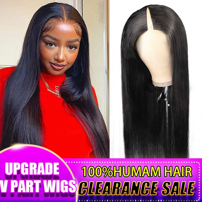 Buy 30 Inch V Part Wigs 100% Human Hair Wigs Straight Wigs For Black ...