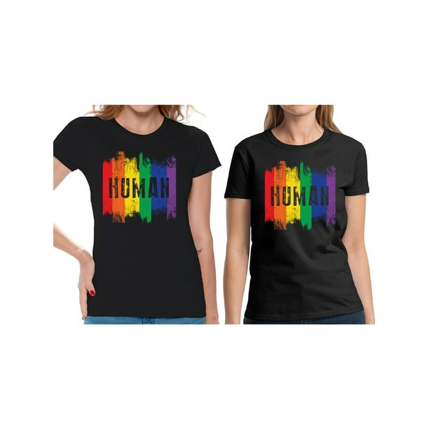 Awkward Styles Lesbian Couple T Shirts Human T Shirts For Women Lgbtq