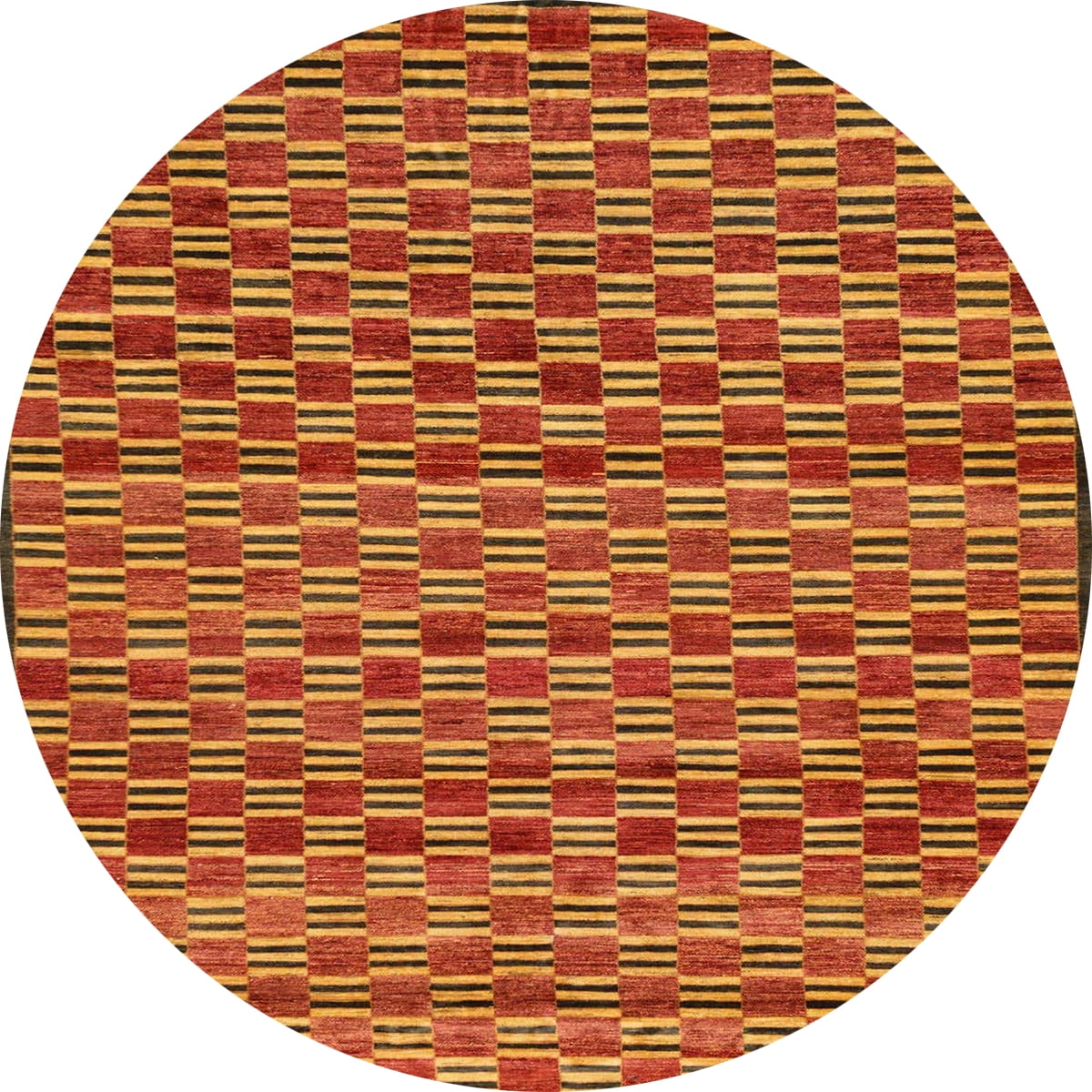Ahgly Company Indoor Round Abstract Red Abstract Area Rugs, 8' Round ...