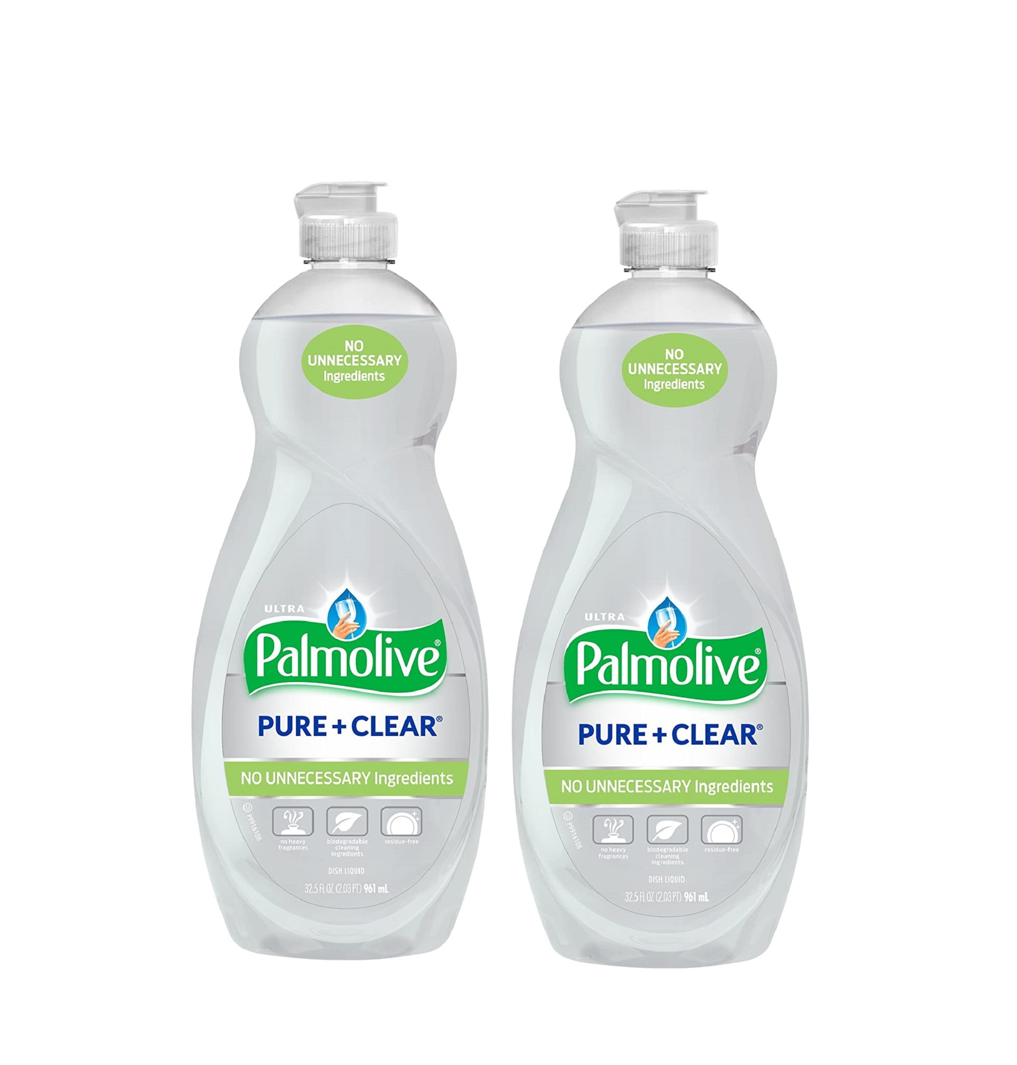 Palmolive Ultra Liquid Dish Soap, Pure + Clear, 32.5 Fluid Ounces, 2 ...