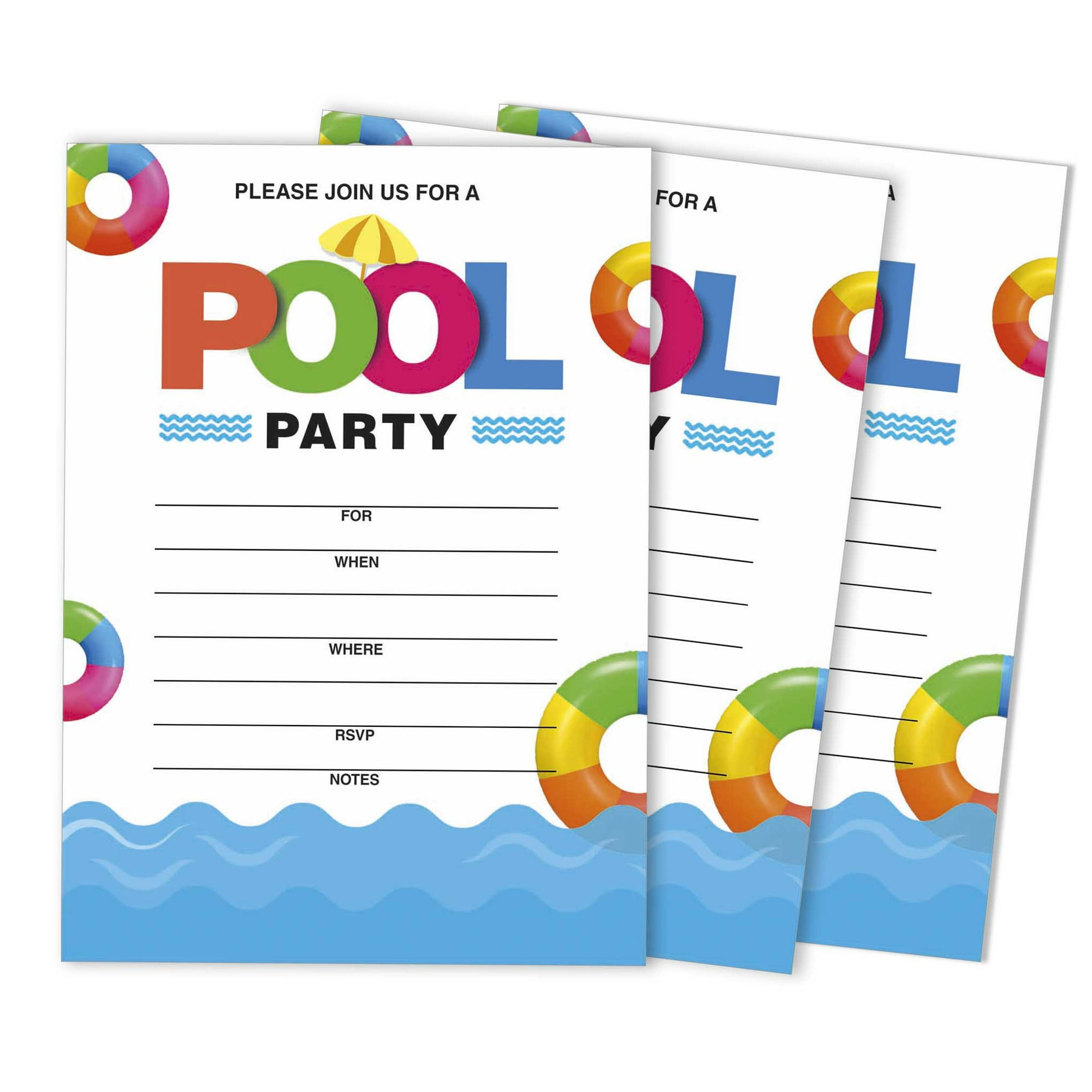 Adult Pool Party Invitations