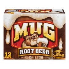 MUG Root Beer, 355mL/12 fl. oz., Cans, 12 Pack, {Imported from Canada ...