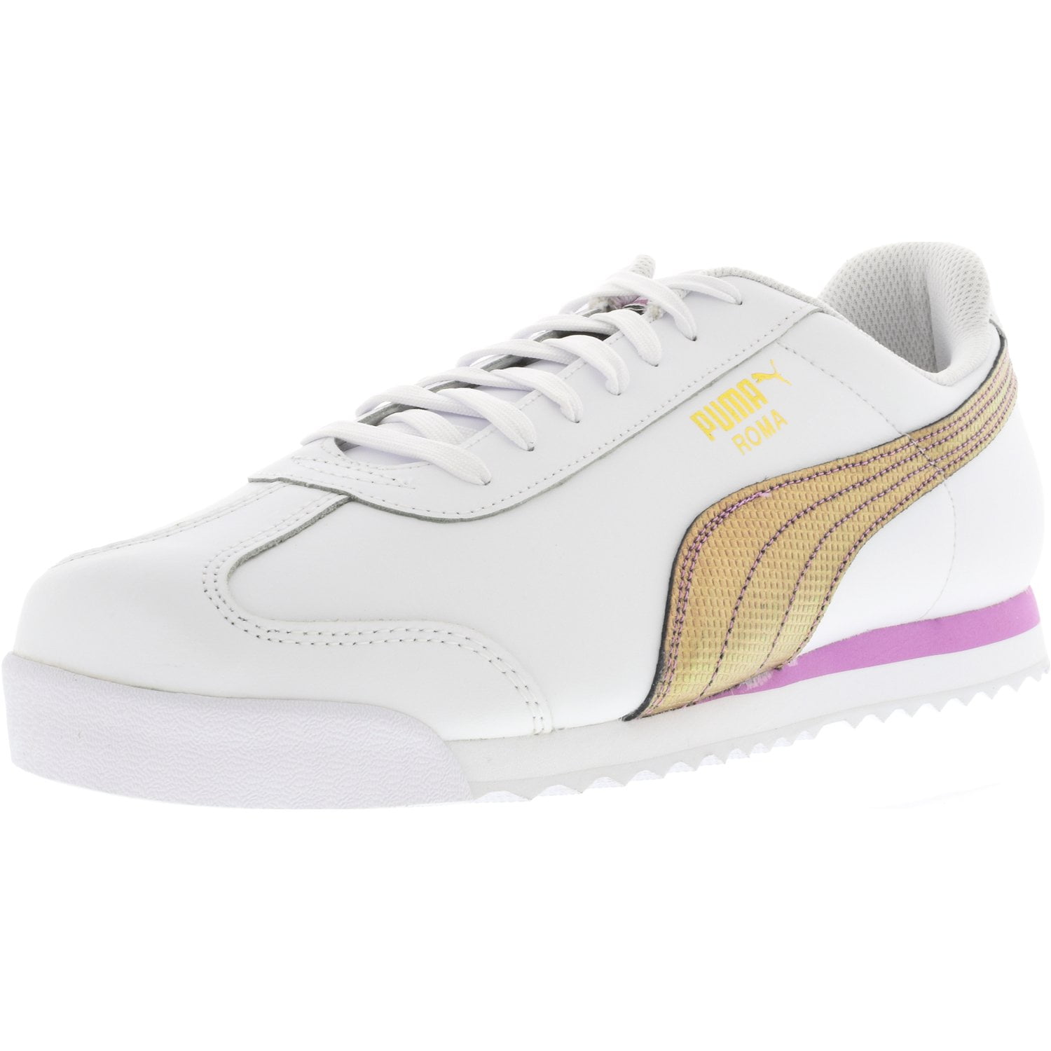 Puma Men's Roma Basic Holo White / Gold Ankle-High Leather Fashion ...