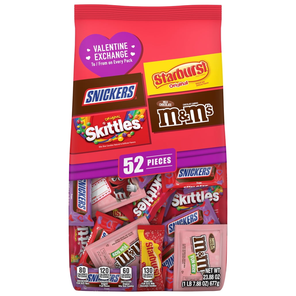 Mars Fun Size Assorted Chocolate & Fruity Candies, Valentines Day Candy ...
