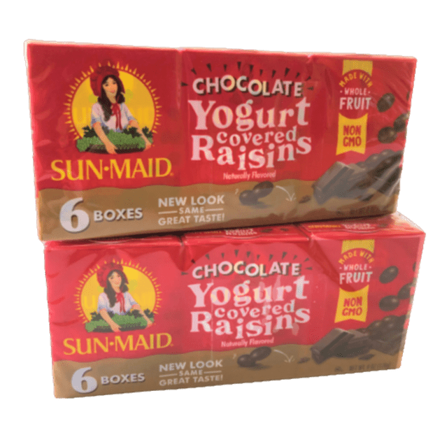 Sun-Maid Yogurt Raisins, Dark Chocolate, 2 -6 ct Boxes, 2 oz - Walmart.com