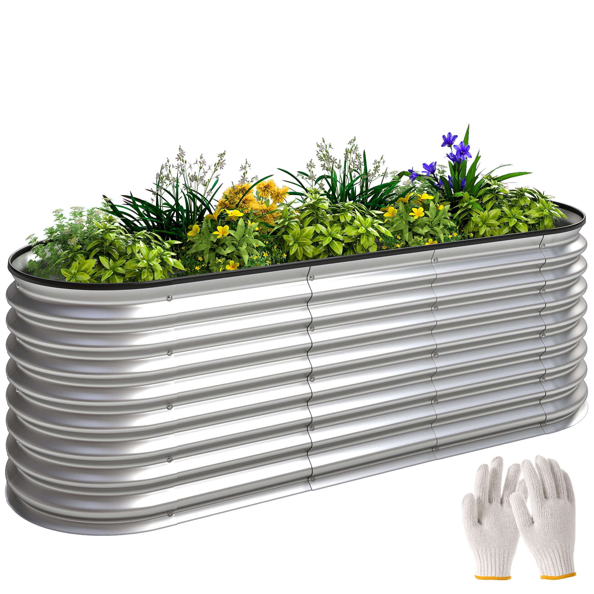 Click here for Outsunny 6 X 2 X 2 Ft Galvanized Raised Garden Bed... prices