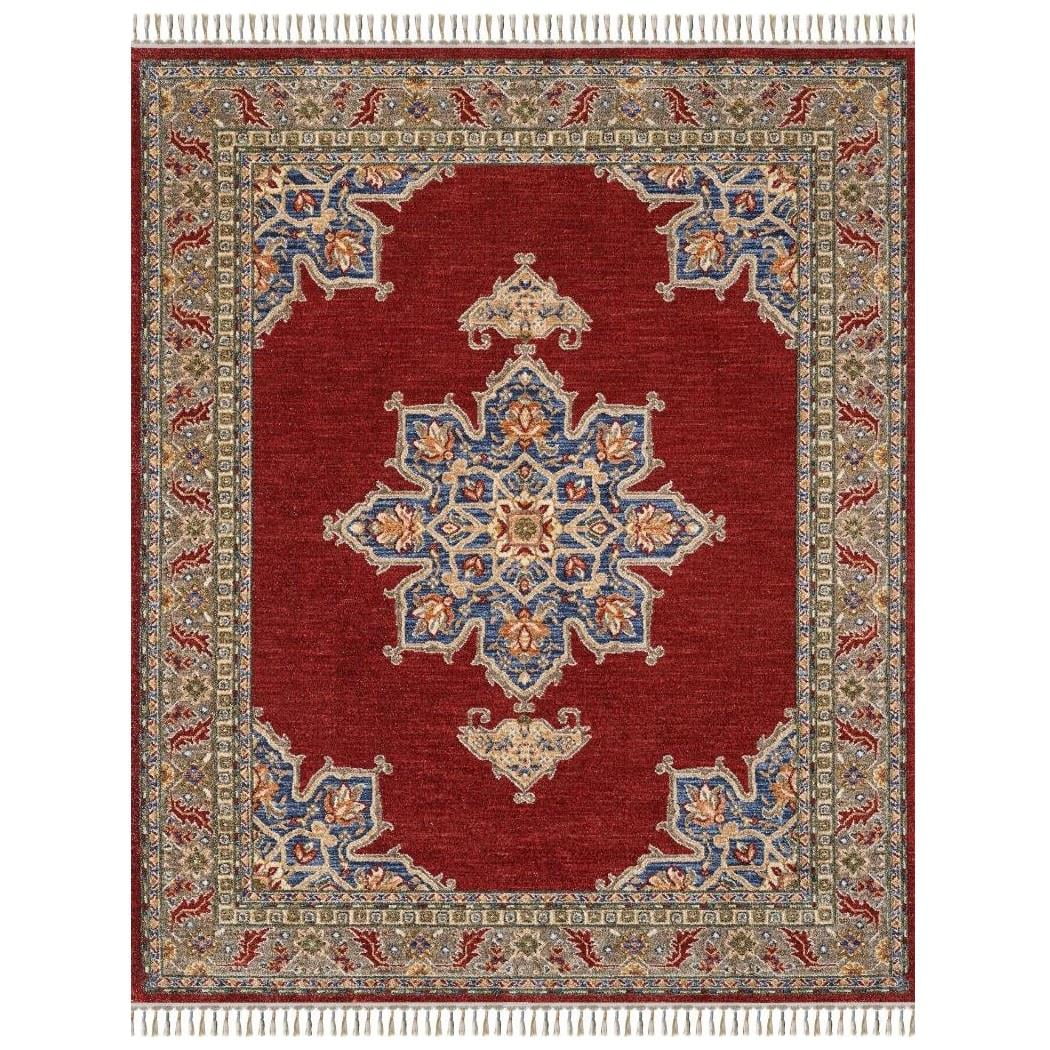 Luxe Weavers Oriental Red 5x7 Area Rug Floral Fringed Carpet - Walmart.com