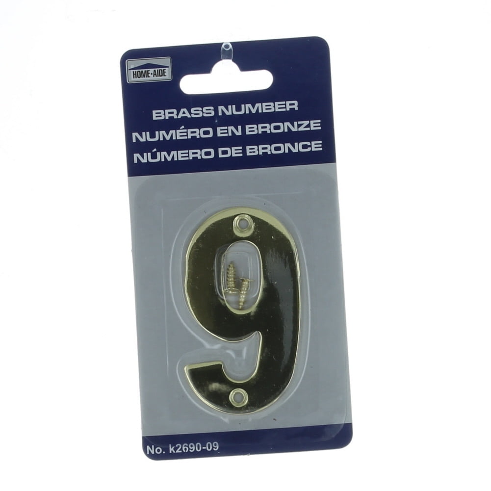 3" Brass Numbers Mailbox House Door Numbers #9 - Walmart.com
