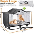 Heated Cat House for Outside - Weatherproof Large Outdoor Cat Shelter ...