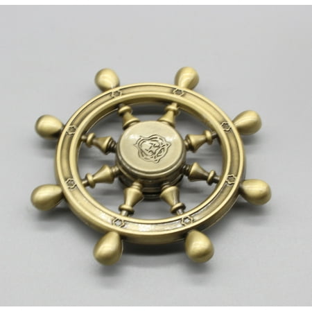 Fidget Spinner Metal Toy Spinning Rudder Shape Gyro Pirate Ship Fidget ...