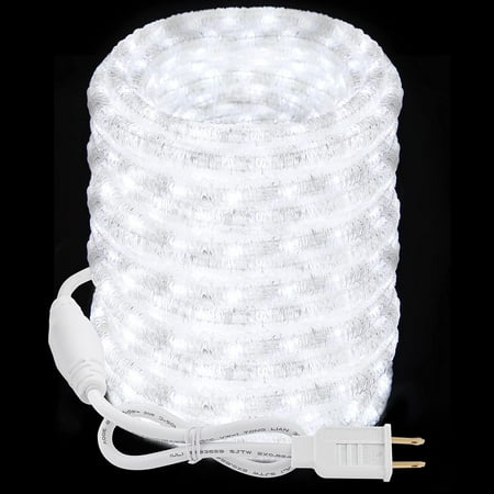Rope Lights Cool White 18ft 180 LED Rope Lights 120V Plugin Connectable ...