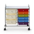 Furinno WS17093 Wayar 9-Drawer Plastic Storage Trolley, Rainbow ...