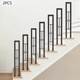 2Pcs Black Iron 90×21cm Diamond-Shaped U-Shaped Staircase Straight ...